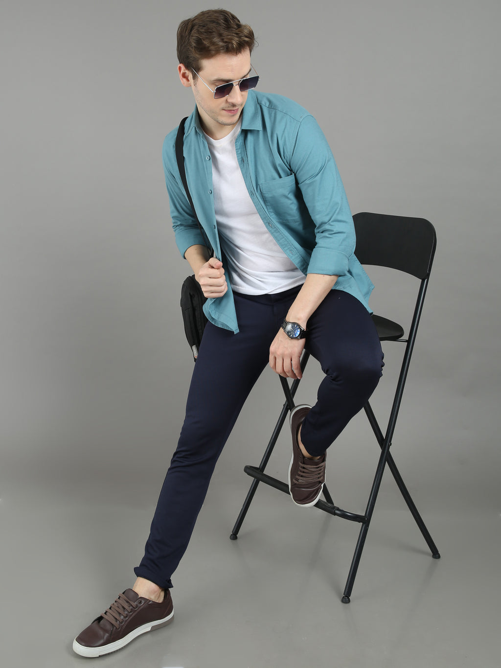 Solido Teal Blue Shirt – Sprng
